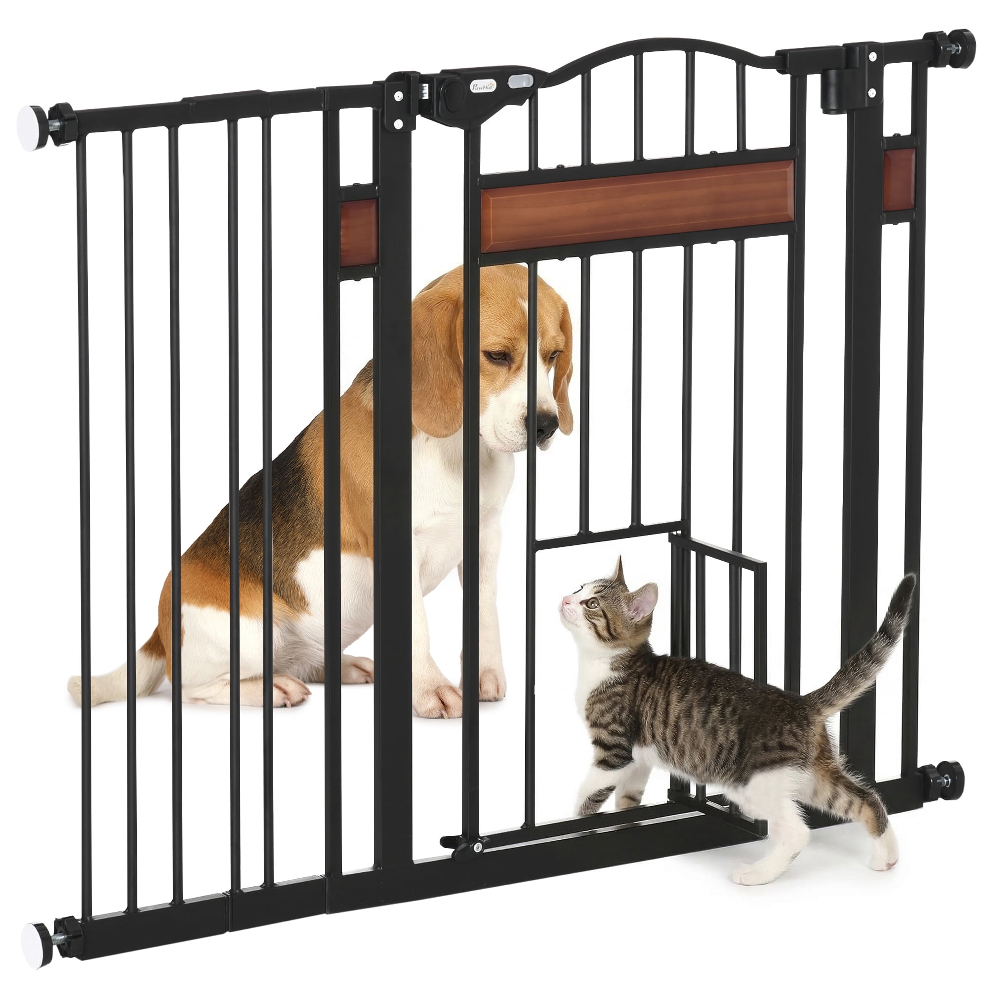 Click here for Pawhut 29.1-41.3 Extra Wide Dog Gate With Cat Door... prices