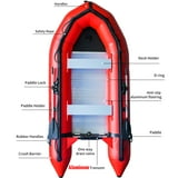 Seangles 4 Person Inflatable Boat with Aluminum Floor and Transom ...