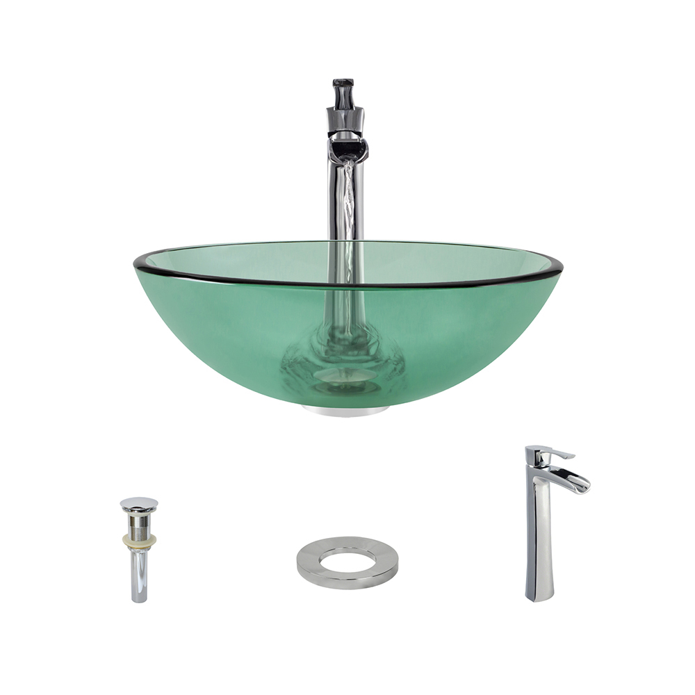 MR Direct 601 Emerald Vessel Sink Ensemble with a Chrome finish 731 ...