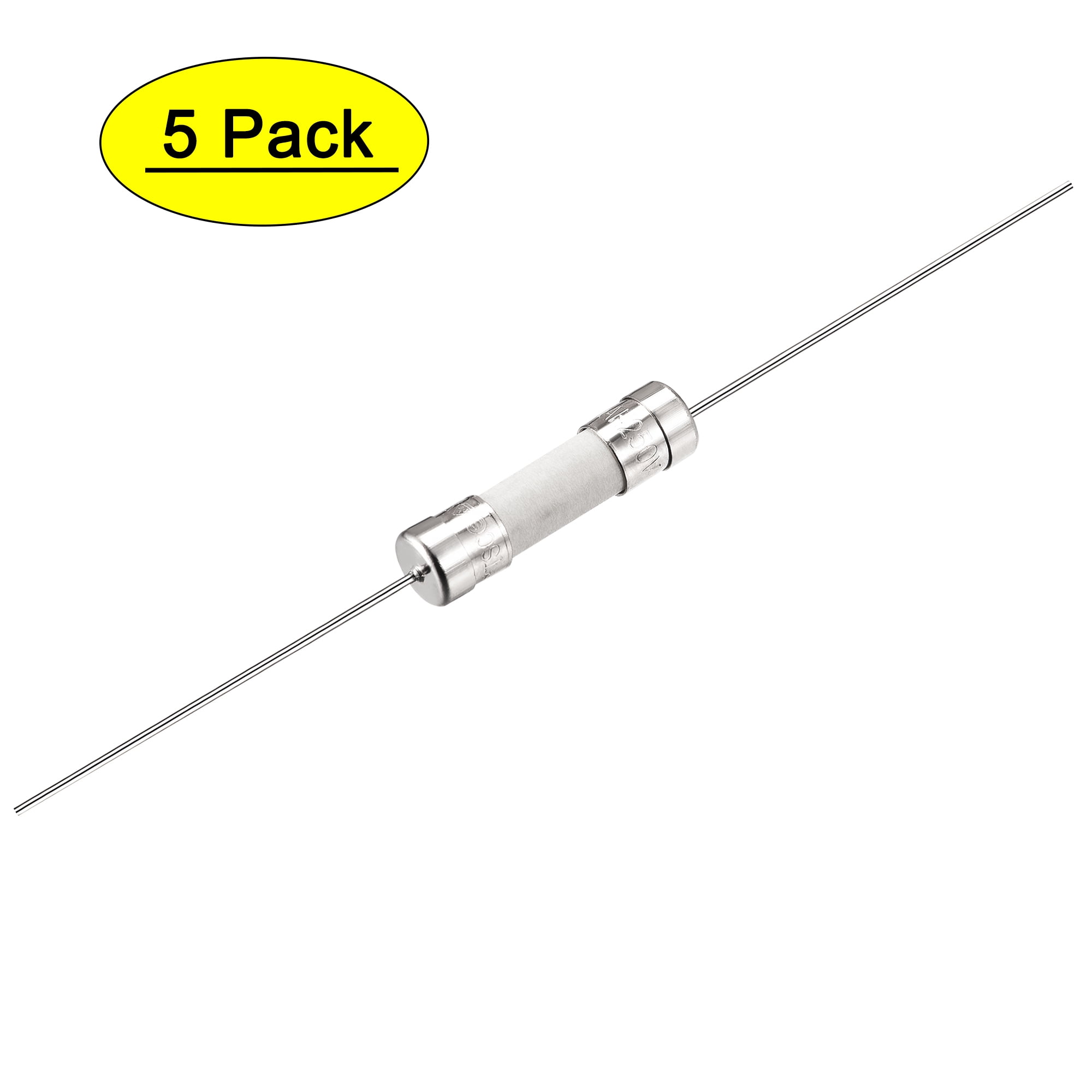 Slow Blow Fuse Time Delay Lead Wire Ceramic Fuses 5mm x 20mm 250V T0.5A ...
