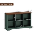 6 Cube Storage Organizer - 47.4" Wood Low Bookshelf, 3 Tier Horizontal ...