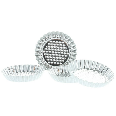 Lot of 8 Mini Flan Pan 3 1/2" Tart Molds Stainless - Walmart.com ...