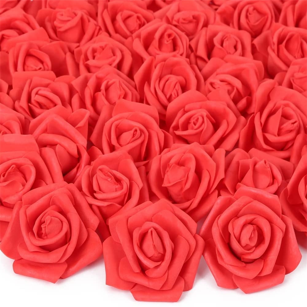 50 Pcs Artificial Rose Flower Heads Real Looking Foam Fake Roses for ...