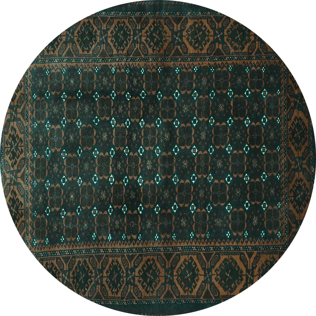 Ahgly Company Indoor Round Persian Turquoise Blue Traditional Area Rugs ...