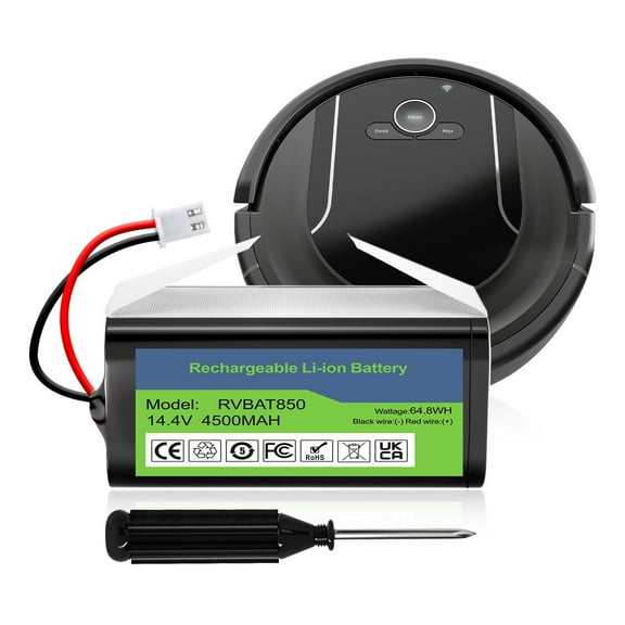 Powerextra 3.0Ah Battery for Shark Ion Robot RVBAT850, 14.4/14.8V ...