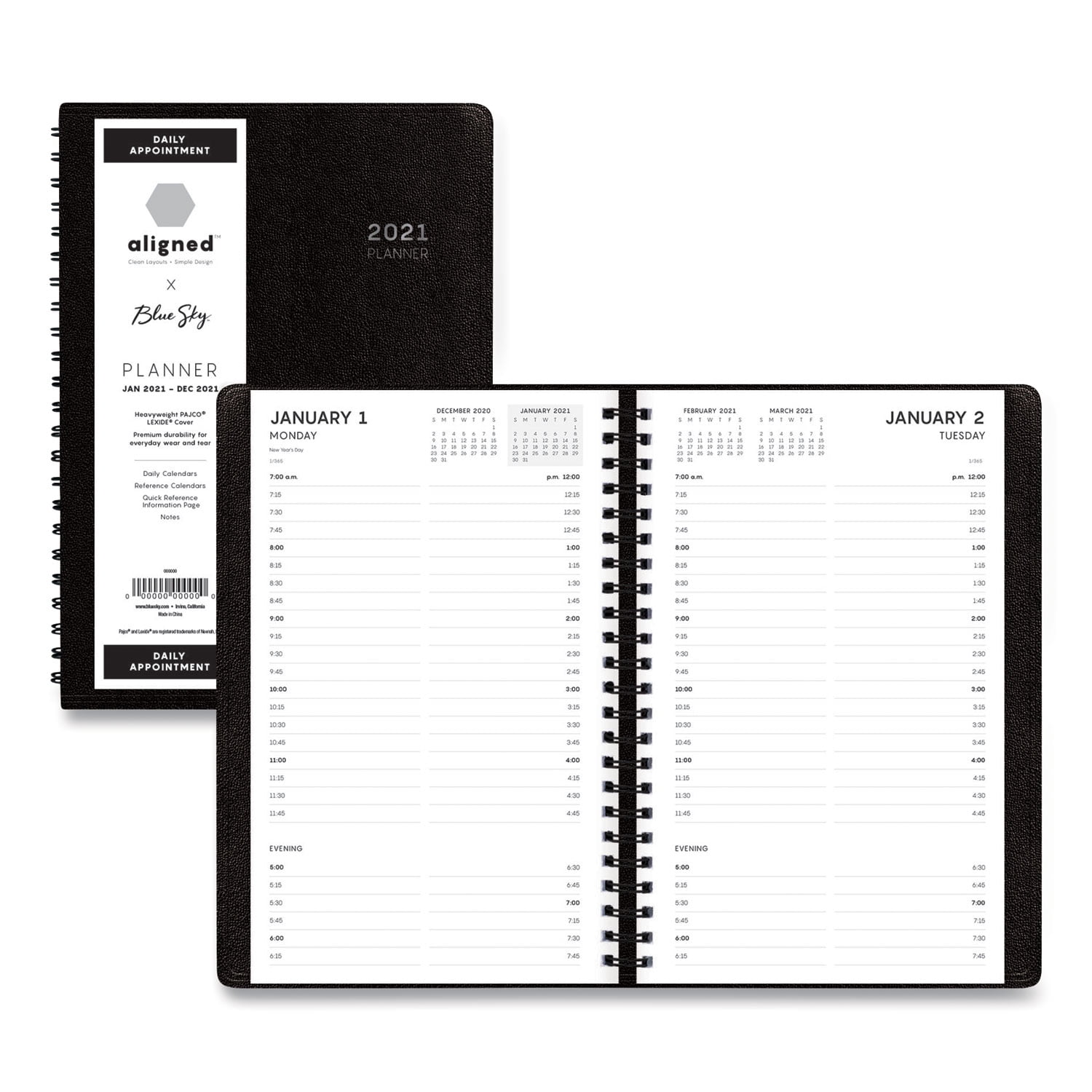 Aligned 2021 Daily & Monthly Planner 5" x 8", Black - Walmart.com ...