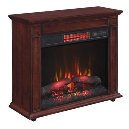 Duraflame 5200 BTU Rolling Mantel Fireplace with Infragen, Cherry ...
