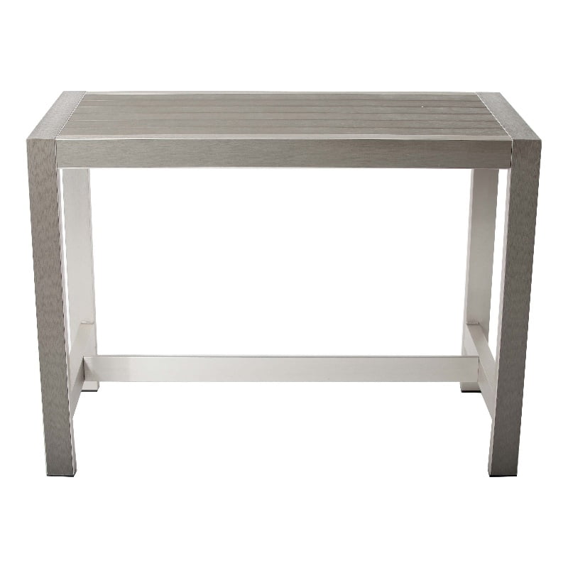 Pangea Home Betty 43x59" Modern Aluminum Large Bar Table in Gray Finish ...