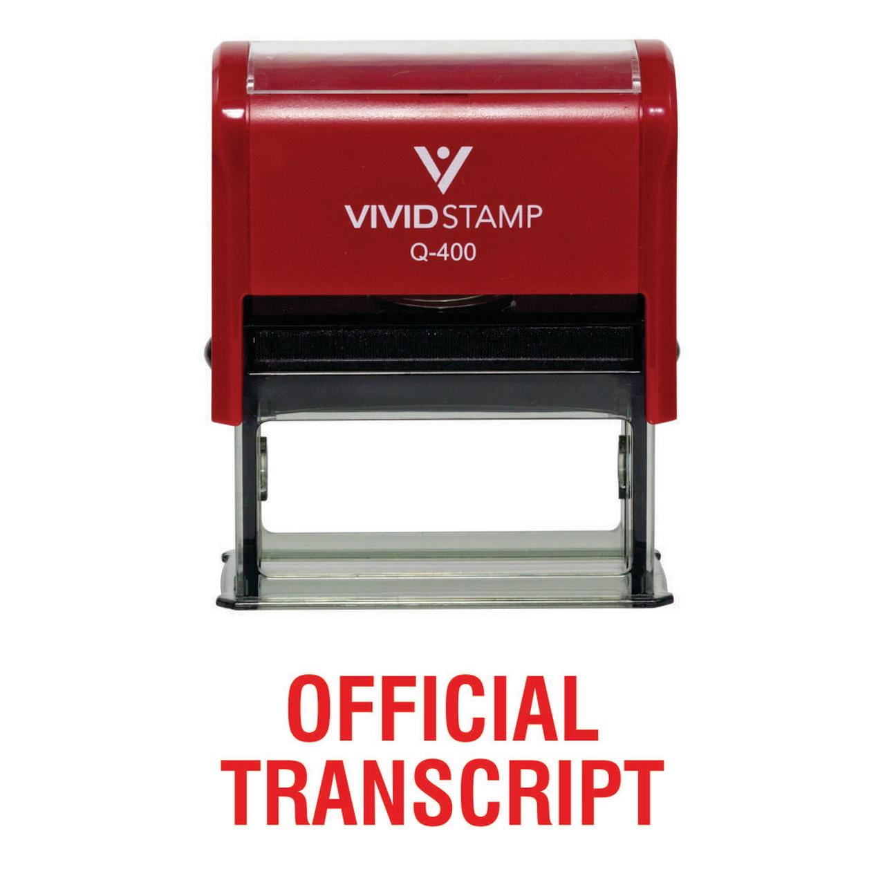 Vivid Stamp Official Transcript Self Inking Rubber Stamp (Red Ink) - X ...
