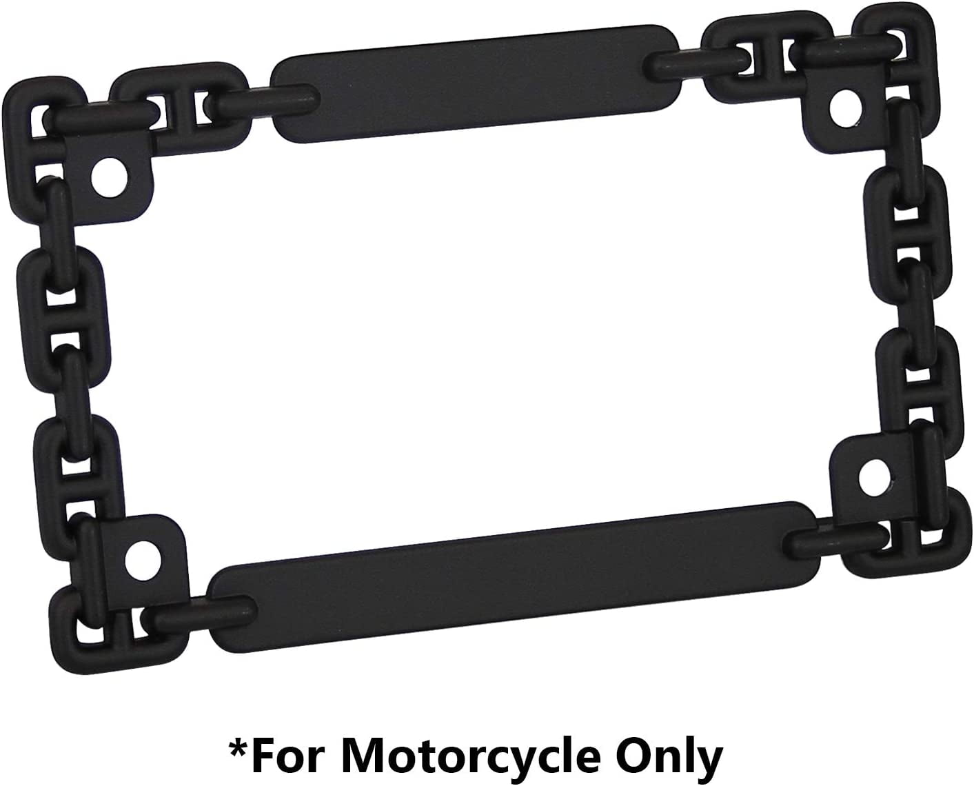 3D Chain Style Zinc Metal Matte Black Finished Motorcycle License Plate ...
