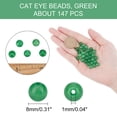 ARRICRAF Cat Eye Beads Round Green 7.5-8mm Hole: 1mm 14-14.5 inch ...
