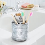 Autumn Alley Farmhouse Toothbrush Holder in Rustic Galvanized Gray ...