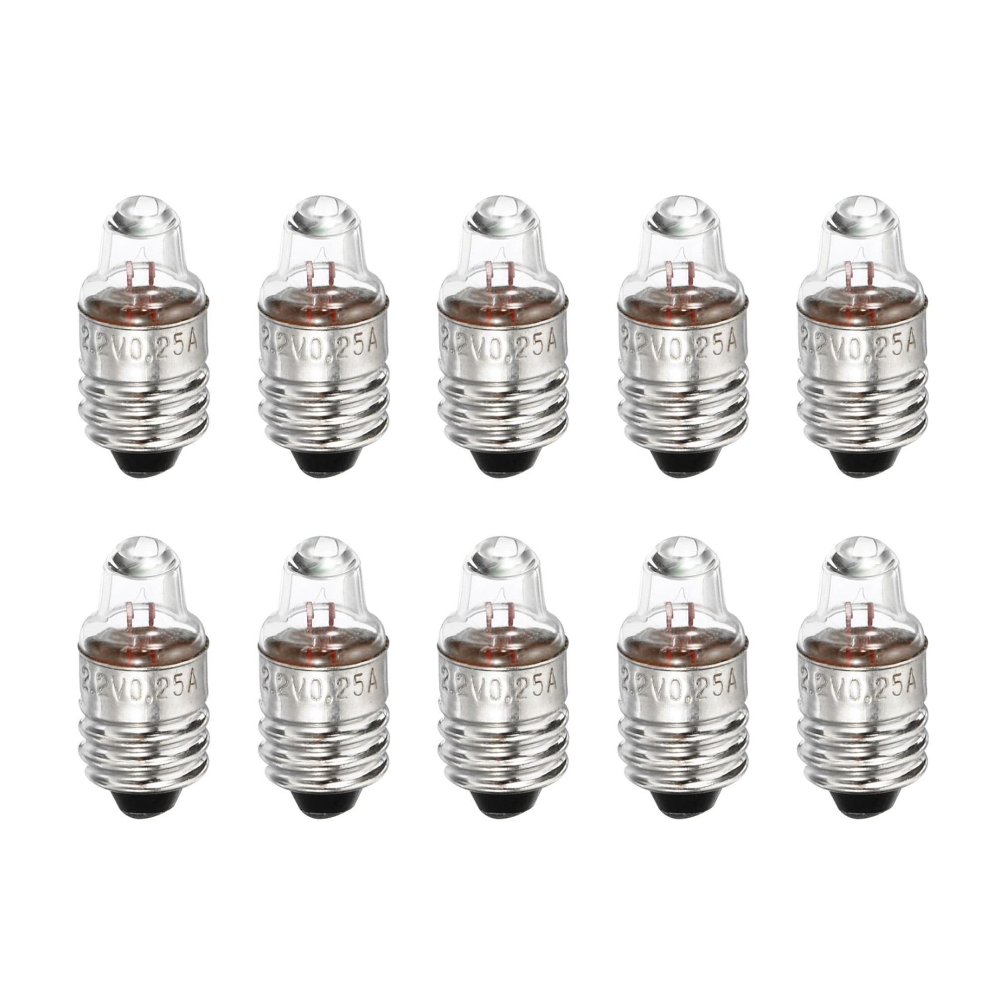 Uxcell E10 Screw Base Miniature Bulbs DC 2.2V Warm Yellow Light Mini ...