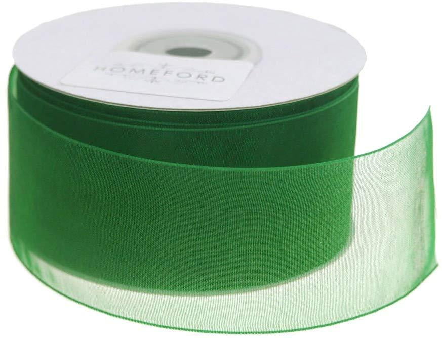 Plain Sheer Organza Ribbon, 1-1/2-Inch, 25 Yards, Emerald Green ...