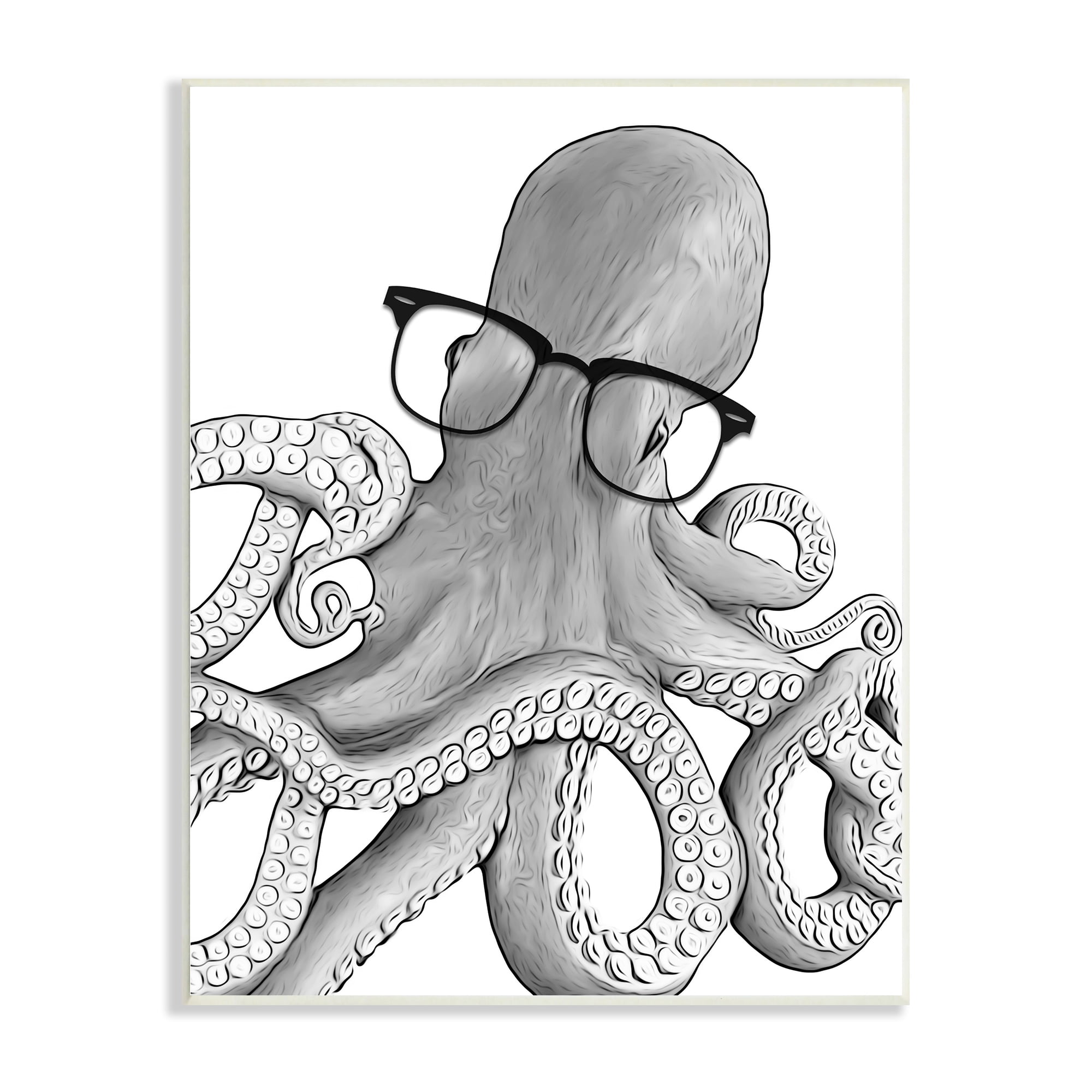 Octopus Drawing Black And White