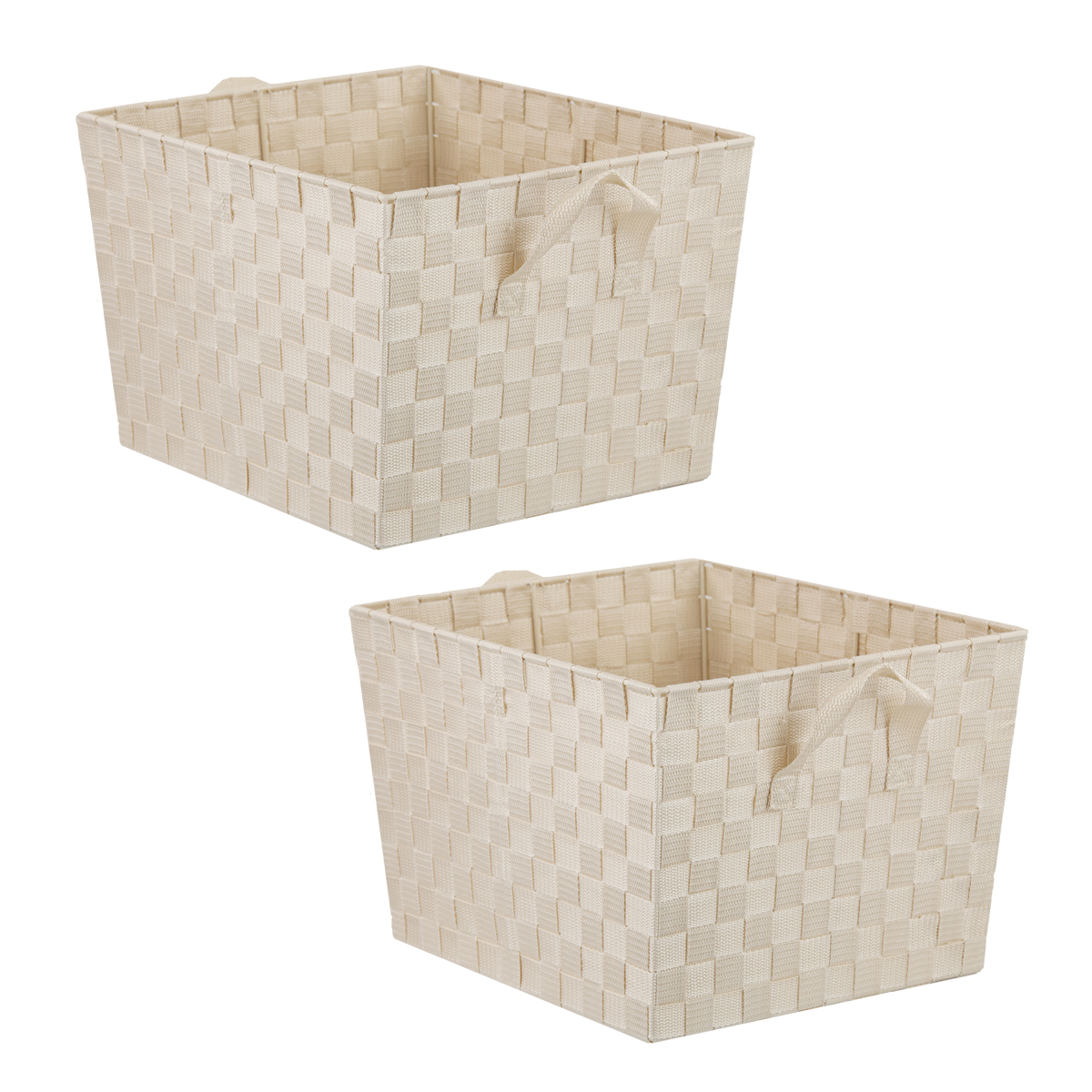 Home Basics X-Large Polyester Woven Strap Storage Bin With Handles ...