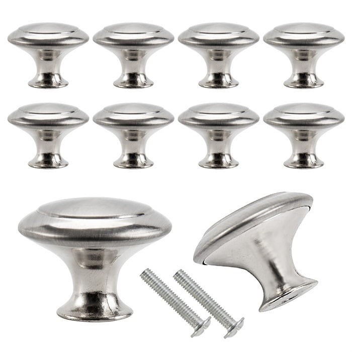10/25PCS Satin Chrome Drawer Wardrobe Kitchen Cupboard Door Knobs ...