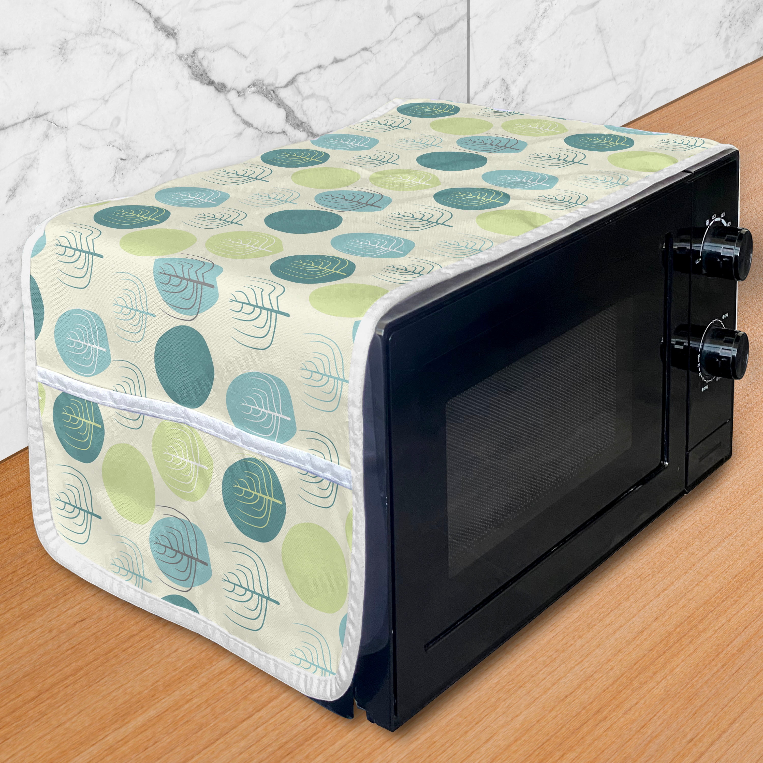Garden Microwave Oven Cover, Abstract Pastel Pattern of Various Trees ...