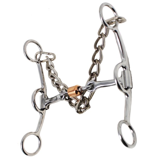 Horse Stainless Steel Western 5-3/4" Jointed Snaffle Bit Copper Roller ...