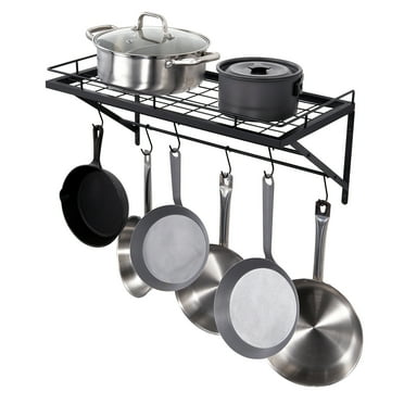 BENTISM 36 inch Kitchen Pan Holder, Ceiling Mount Cookware Hanging Pot ...