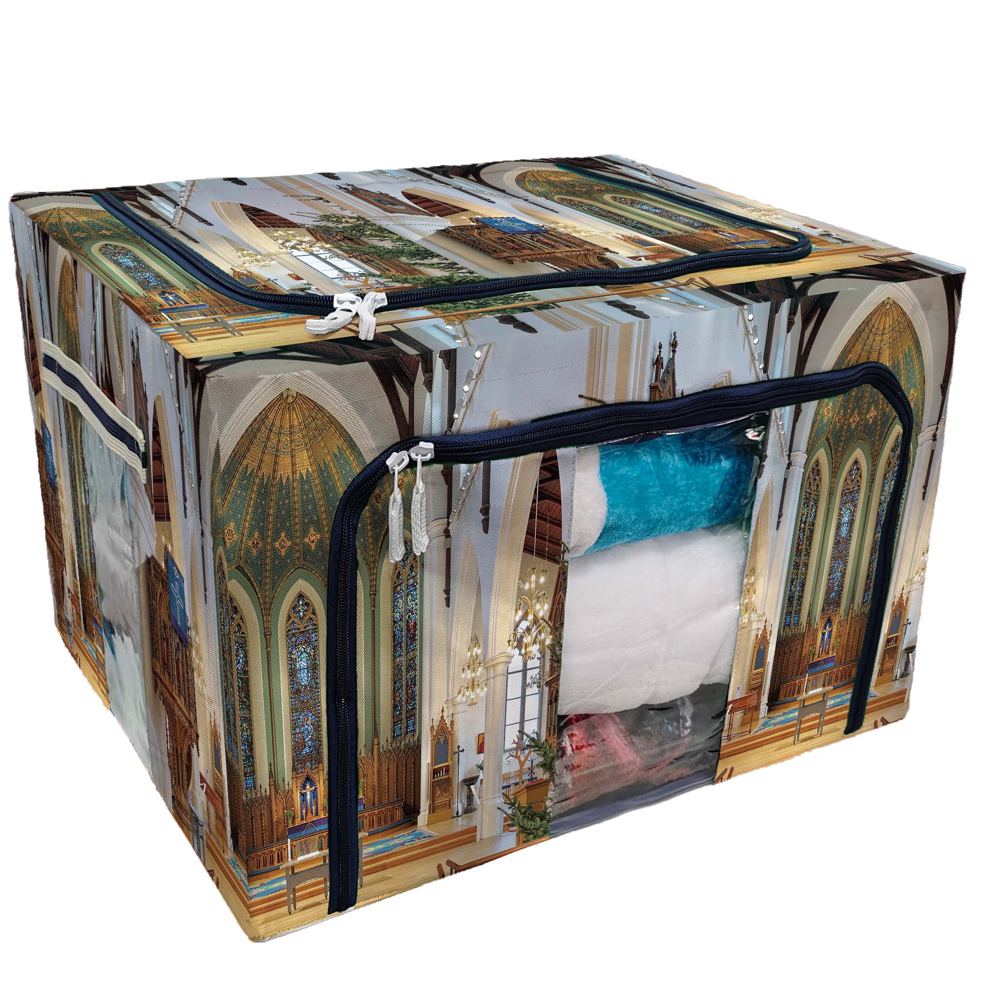 ECZJNT Choir altar Haga Church stained glass windows vault Storage Bag ...