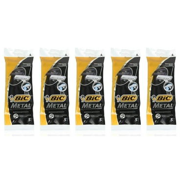 BIC Metal Blade Shaving Disposable Razor, Perfect for One-Time Use, 5 ...