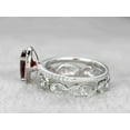 2 Ct Simulated Red Garnet Wedding Bridal Ring Pear Cut 14K White Gold ...
