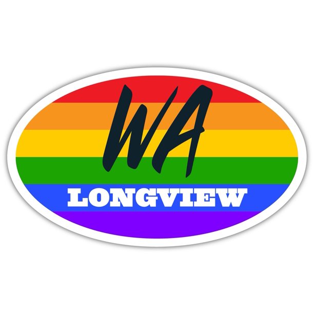 Longview WA Washington Cowlitz County Rainbow Pride Flag 6 Stripes ...