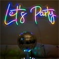 Urban Shop Lets Party LED Neon Color Changing Sign, 20.5" L x 8.9" H ...
