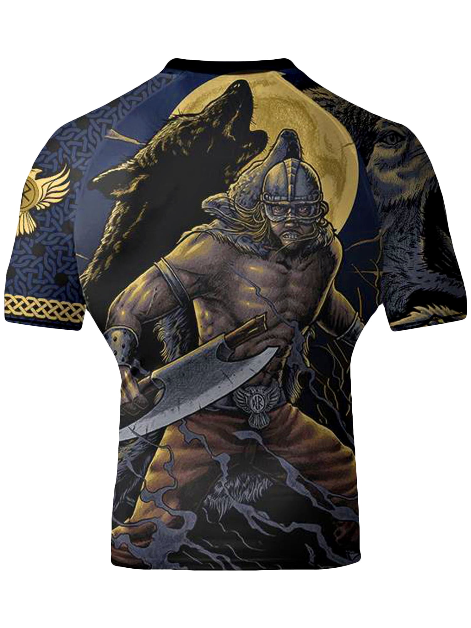 Raven Fightwear Men's Ulfhedinn Wolf Norse BJJ Rash Guard Short Sleeve ...