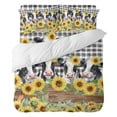 California King Size Duvet Cover 4 Piece Bedding Set Farm Cow Sunflower ...