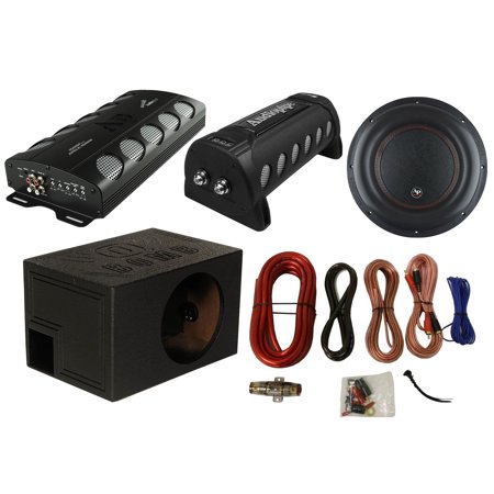 Audiopipe Monoblock Stereo Amplifier w/ Capacitor, Subwoofer, Box ...