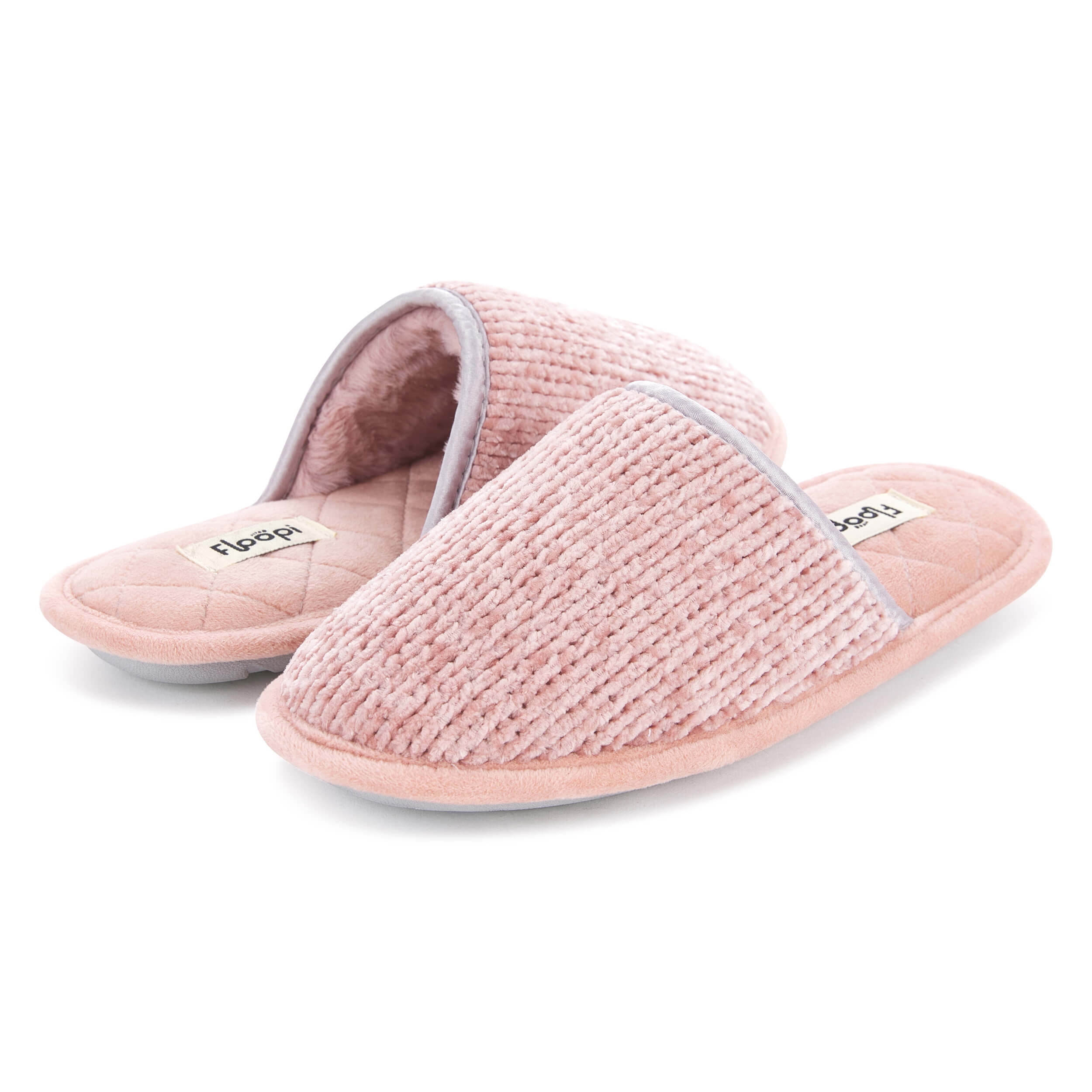 Floopi Womens Chenille Scuff Indoor/Outdoor Memory Foam Slippers ...
