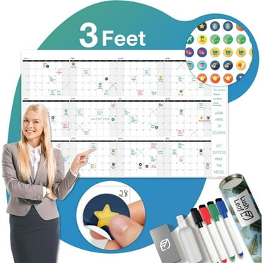 "WallDeca Large Monthly Dry Erase Whiteboard Calendar Planner: Big ...