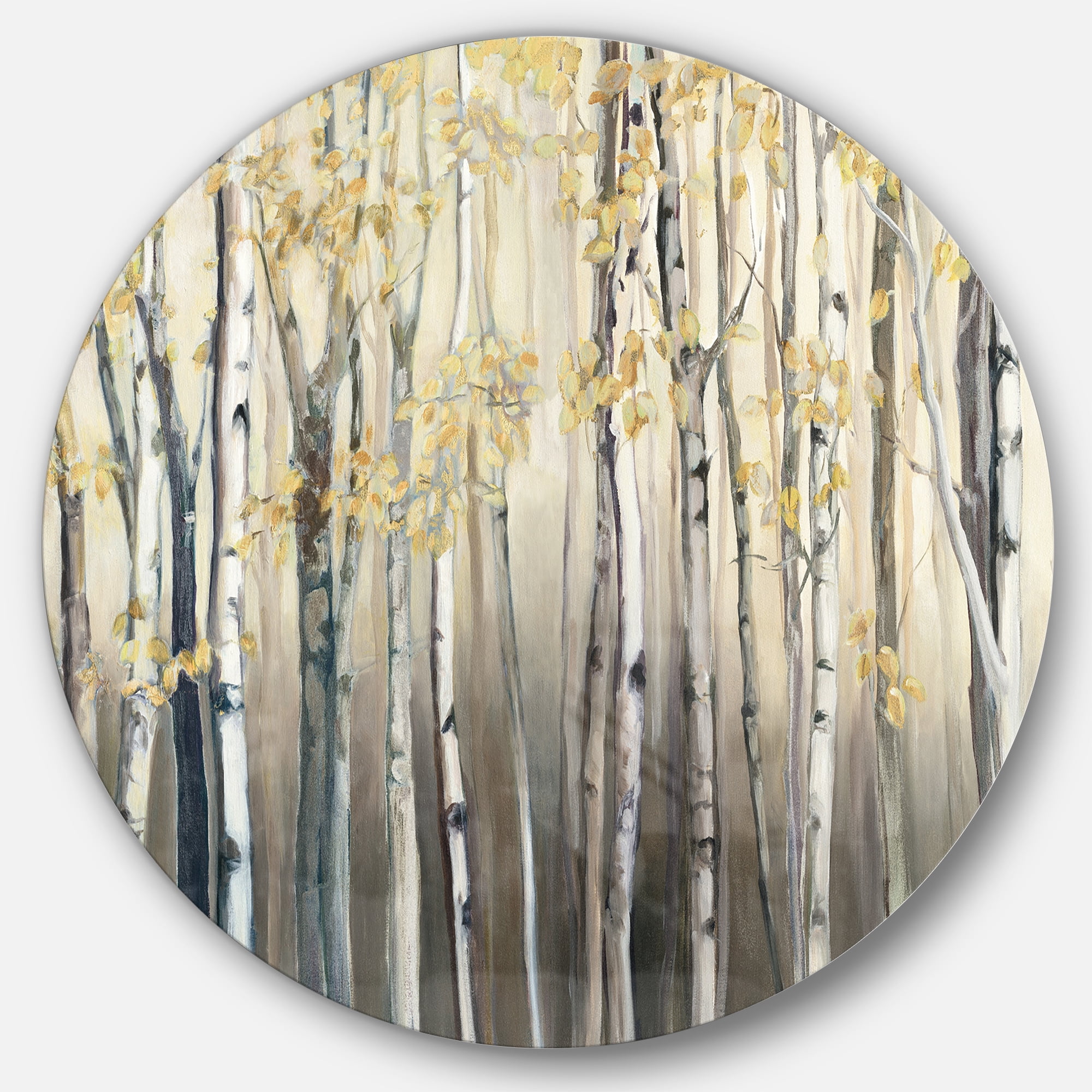 Click here for Designart golden Birch Forest I Farmhouse Metal Ci... prices