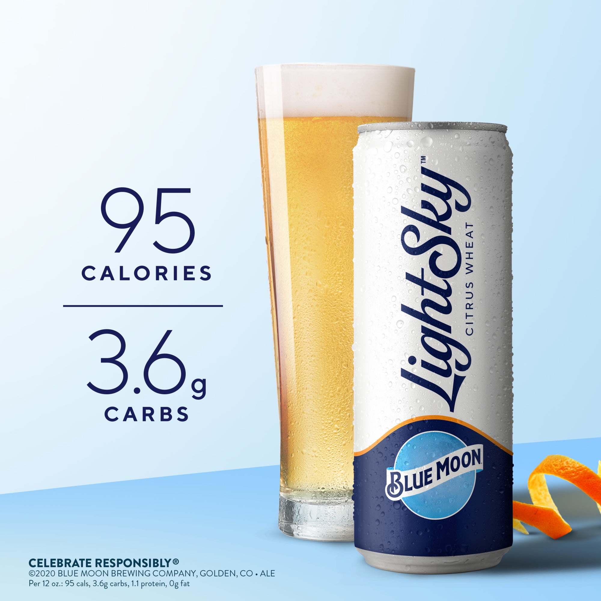 Buy Blue Moon Light Sky Citrus Wheat Beer, 12 Pack, 12 fl oz Cans, 4% ...