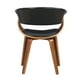 Wood and Black Faux Leather Mid-Century 18-Inch Seat Height Dining ...