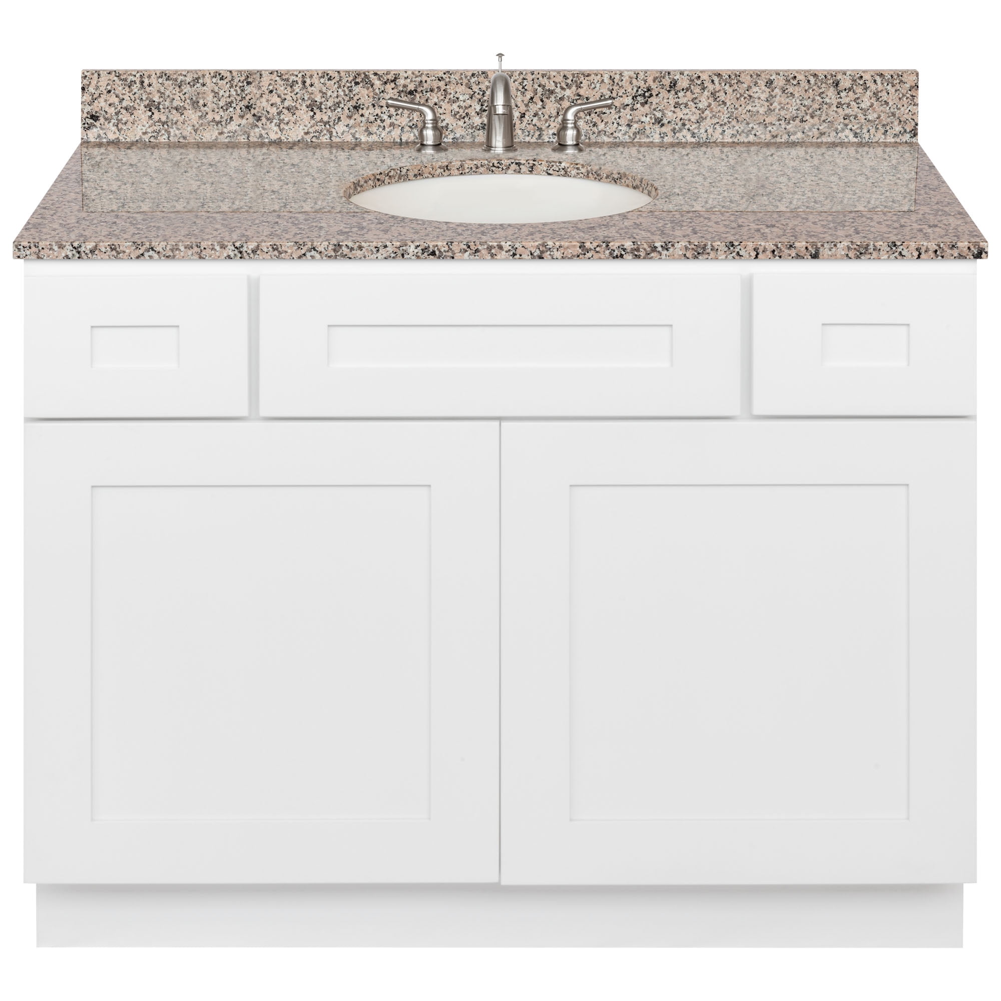 White Bathroom Vanity 42", Burlywood Granite Top, Faucet LB4B - Walmart.com