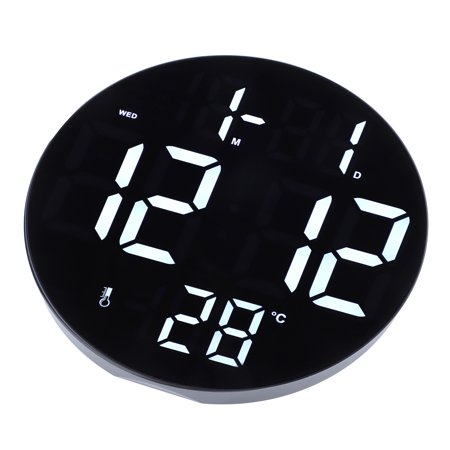 Wall Mounted Digital Clock, Multiple Functions Round Digital Wall Clock ...