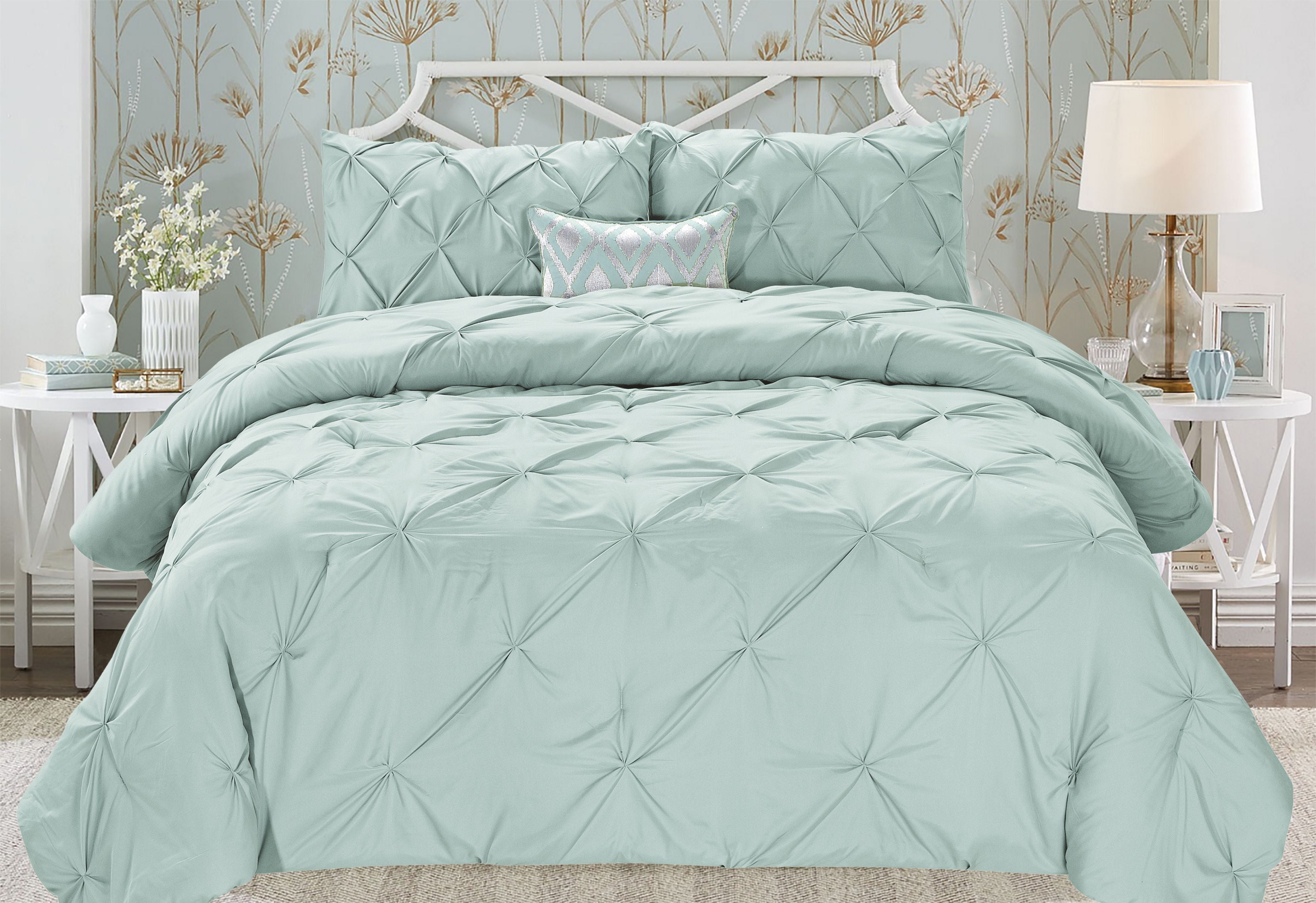 Unique Home Comforter 3 Piece Pinch Pleat Modern Clearance Comforter ...