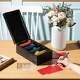 3 x 5 Inch Index Card Holder Set, Bamboo Organizer Box with 50 Dividers ...