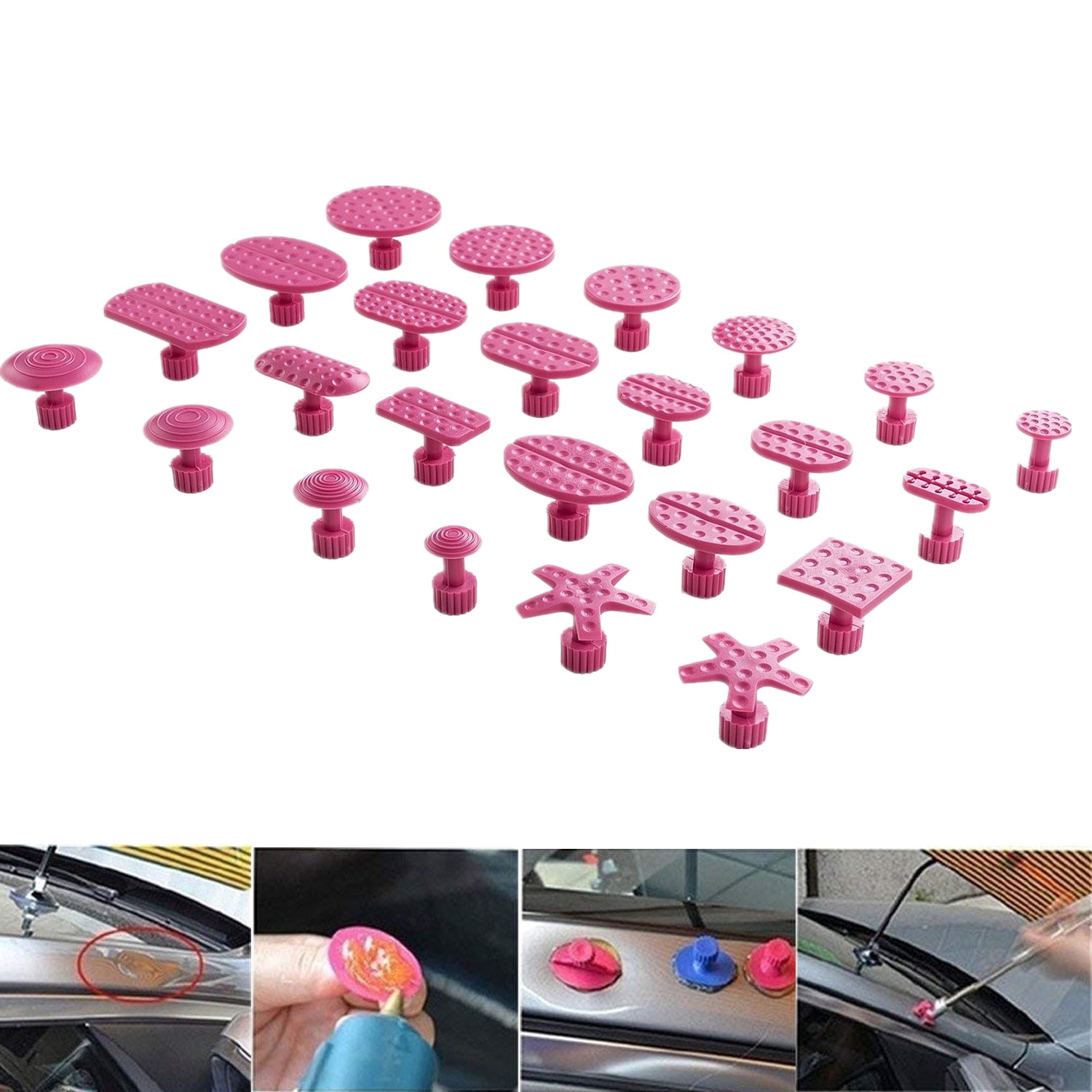 24pcs Dent Puller Glue Pulling Tabs Automotive Paintless Dent Repair ...