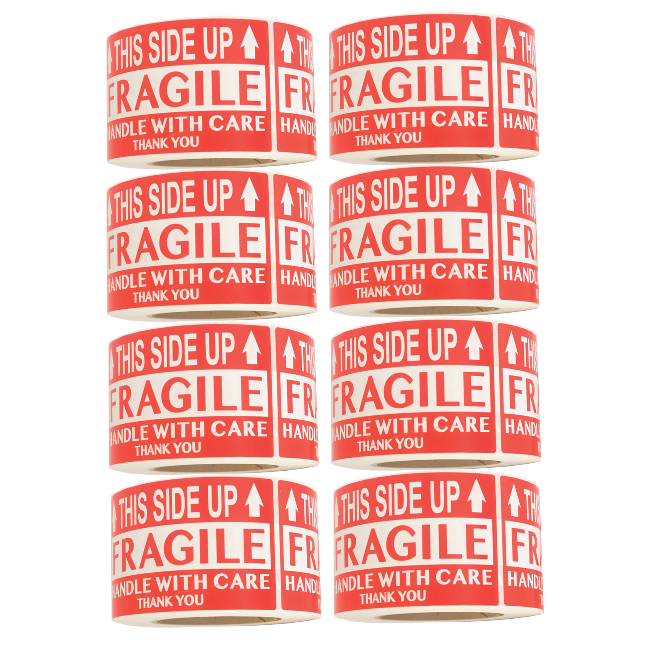 Infi-Touch Red "Fragile This Side Up Handle with Care - Thank You" 3 x ...