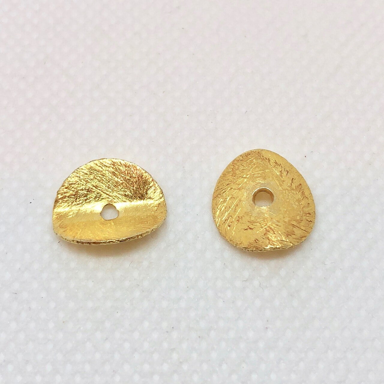 2 Designer Brushed 22K Vermeil Wavy Disc Beads 9089 - Walmart.com