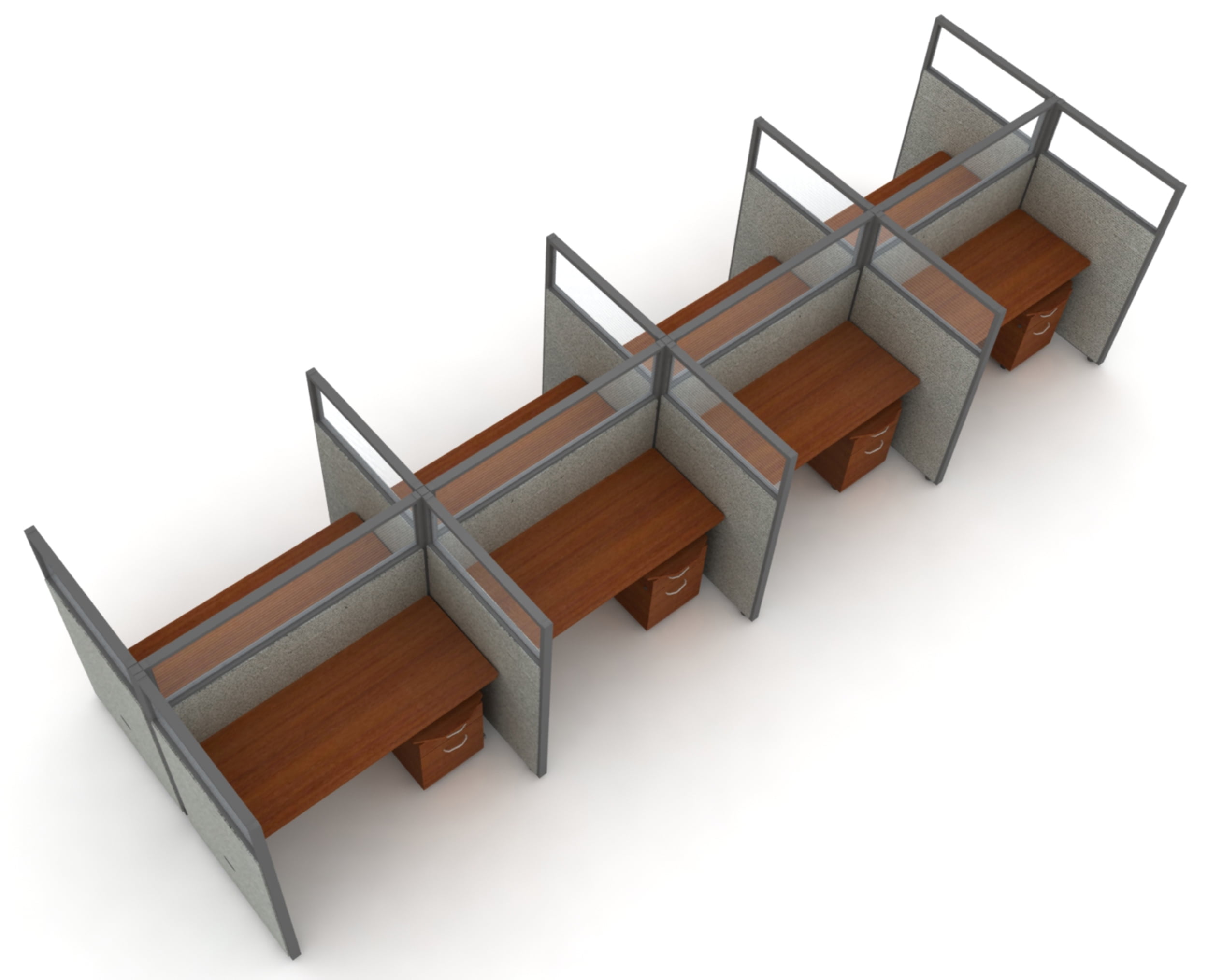 OFM RiZe 2 x 4 Privacy Workstation Unit in Gray and Cherry - Walmart.com