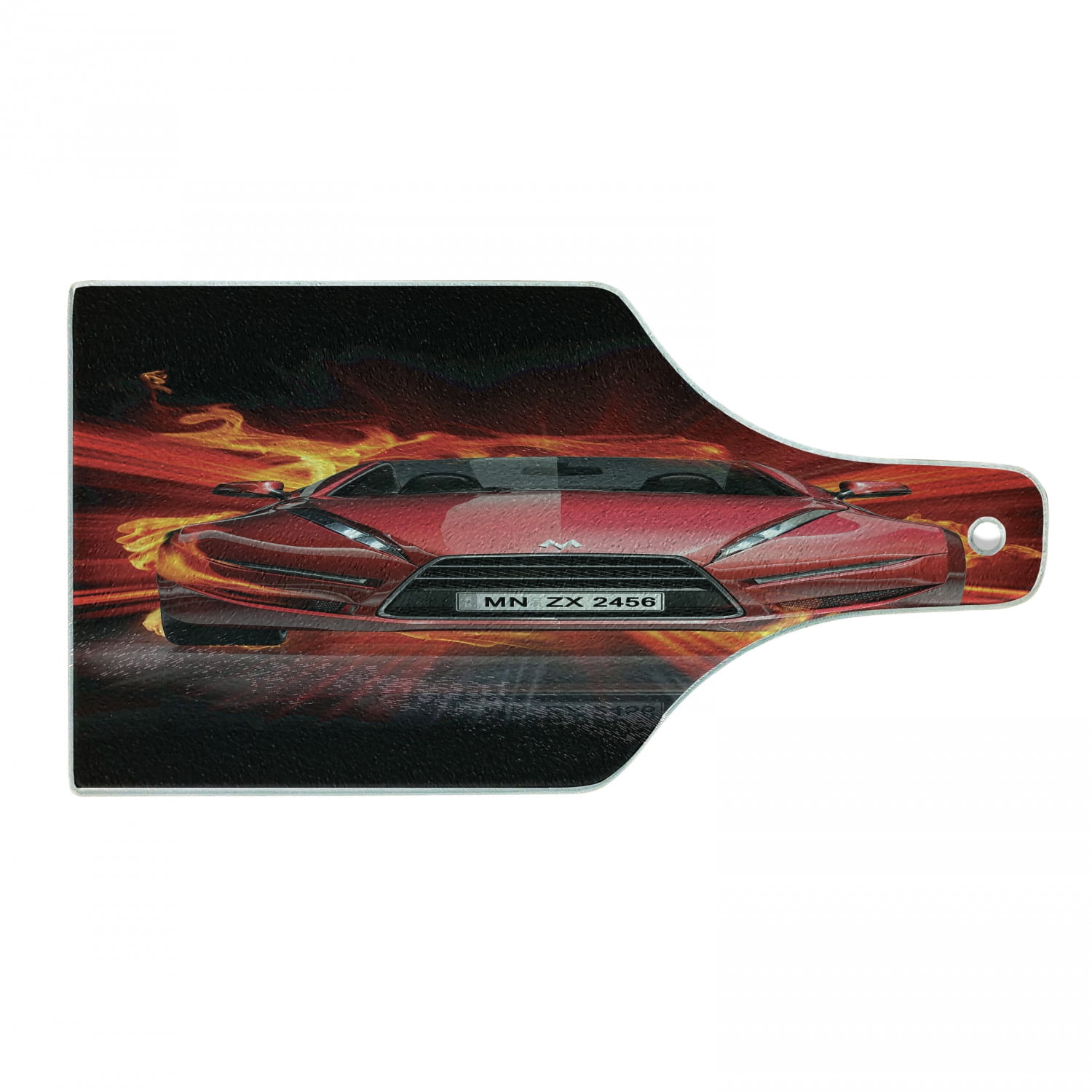 Cars Cutting Board, Front View Car Speeding Hot on Abstract Backdrop ...