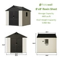 Patiowell 8x8 Resin Storage Shed with Window & Lockable Door, Easy ...