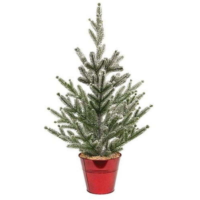 Christmas Tree with Red Metal Base - Walmart.com
