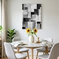Abstract Block Canvas Wall Art for Living Room, Minimalist Black Gray ...