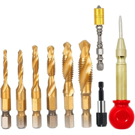 Metric Thread Drill Bits Kit,Drill Tap Bits Set Titanium Coated Metric ...